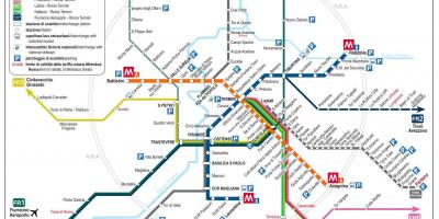 Rom-map - Karten von Rom (Lazio - Italien) - Verkehrsmittel